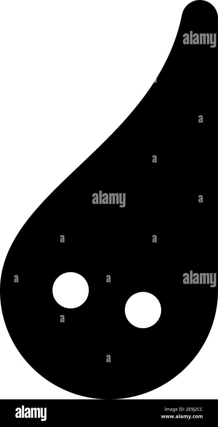 Black drop with two white dots, illustration, vector on white ...