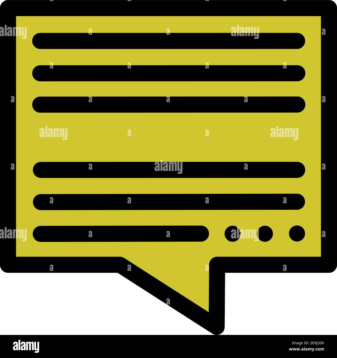 Mustard yellow chat notification, illustration, vector on white ...