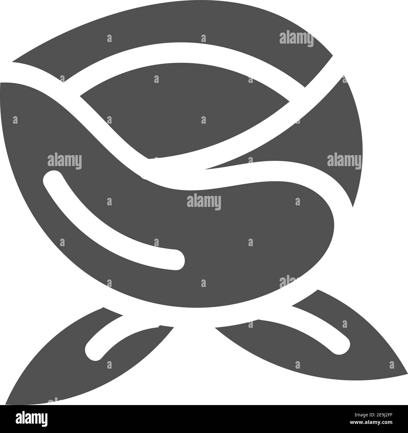 Grey flower with round petals, illustration, vector on white background ...