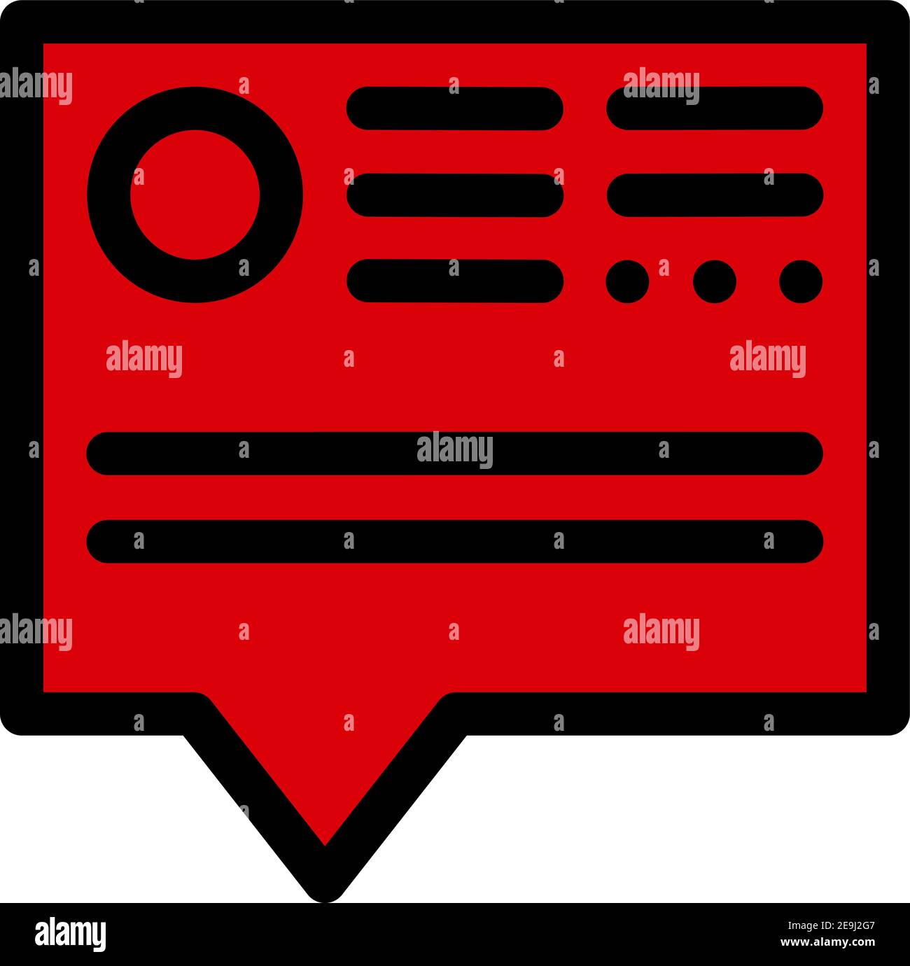 Red message nottification , illustration, vector on white background ...