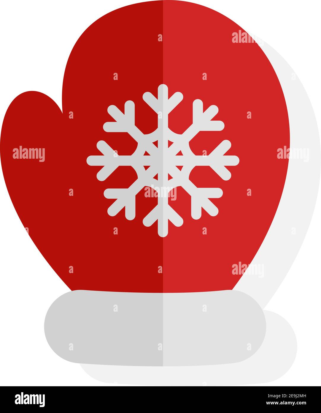 Red glove with a snowflake, illustration, vector on white background ...