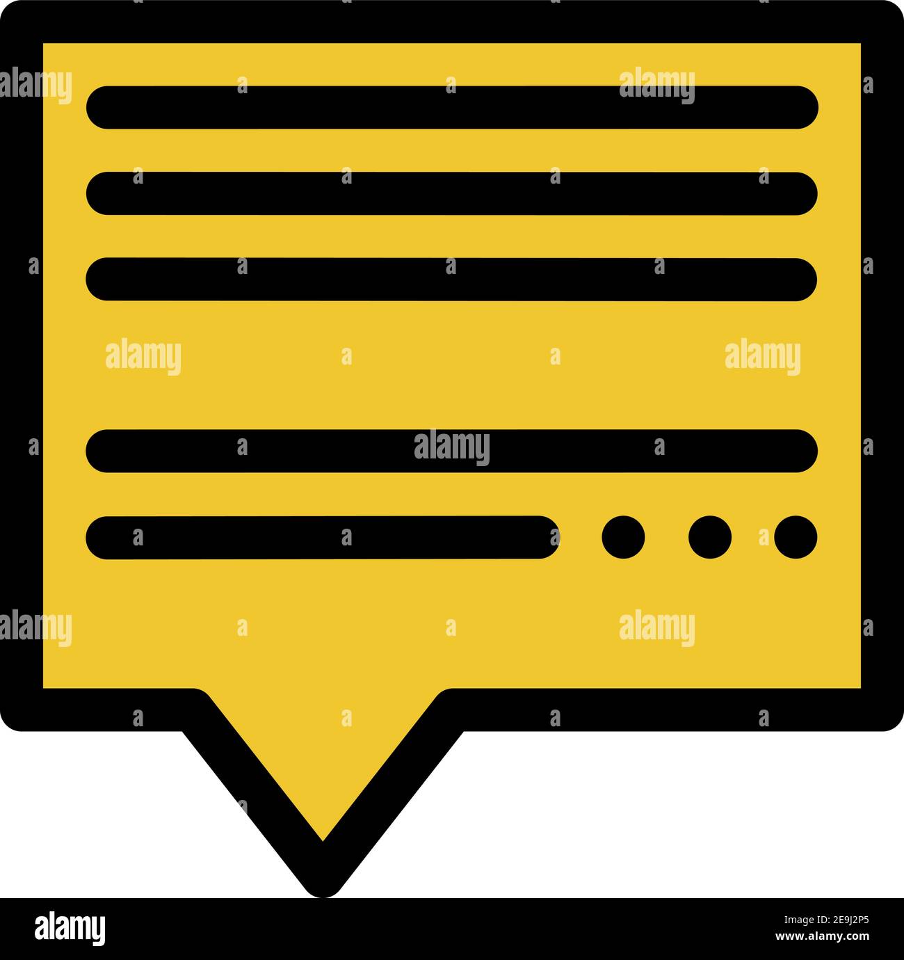 Yellow sms notification, illustration, vector on white background Stock ...