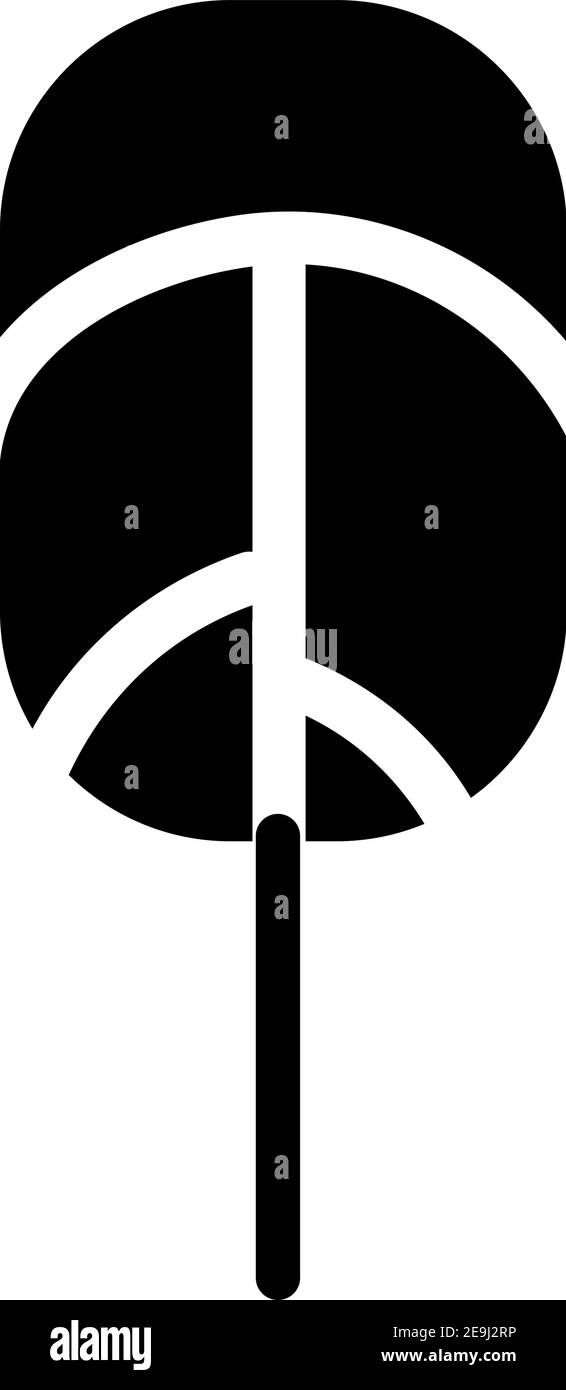 Weird shaped tree with four white lines, illustration, vector on white ...