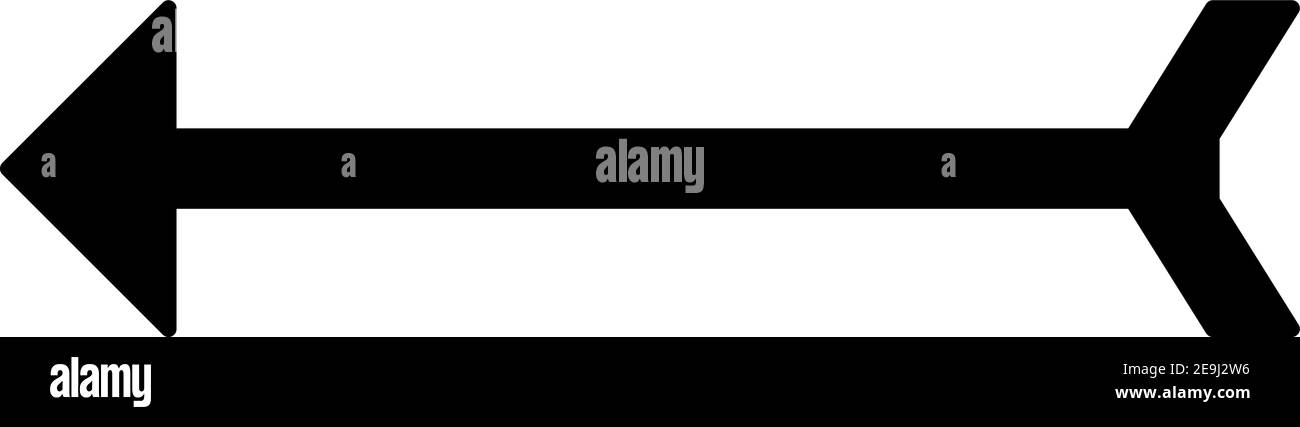 Very small black arrow pointing to the left, illustration, vector on ...
