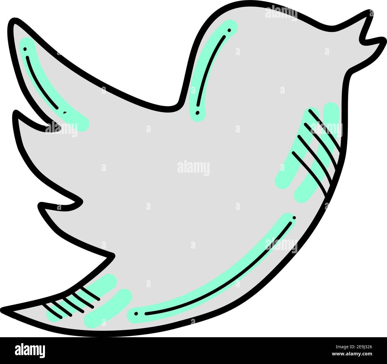 Tweeting bird, illustration, vector on white background Stock Vector ...