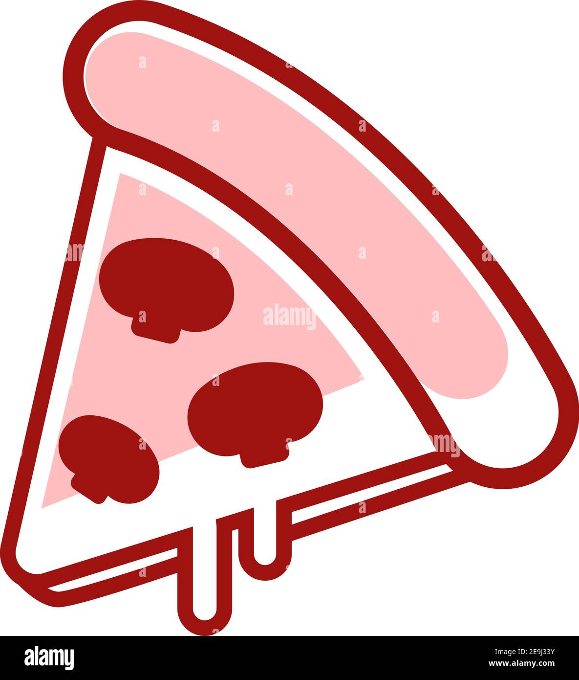 Black white illustration pizza slice Cut Out Stock Images & Pictures ...