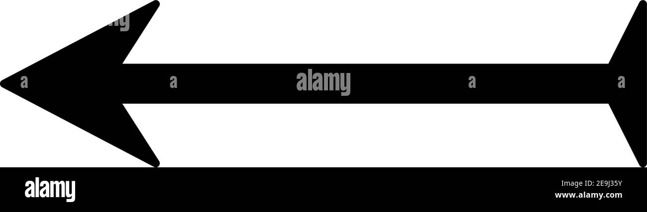 Black arrow to the left with a unique tail shape, illustration, vector ...