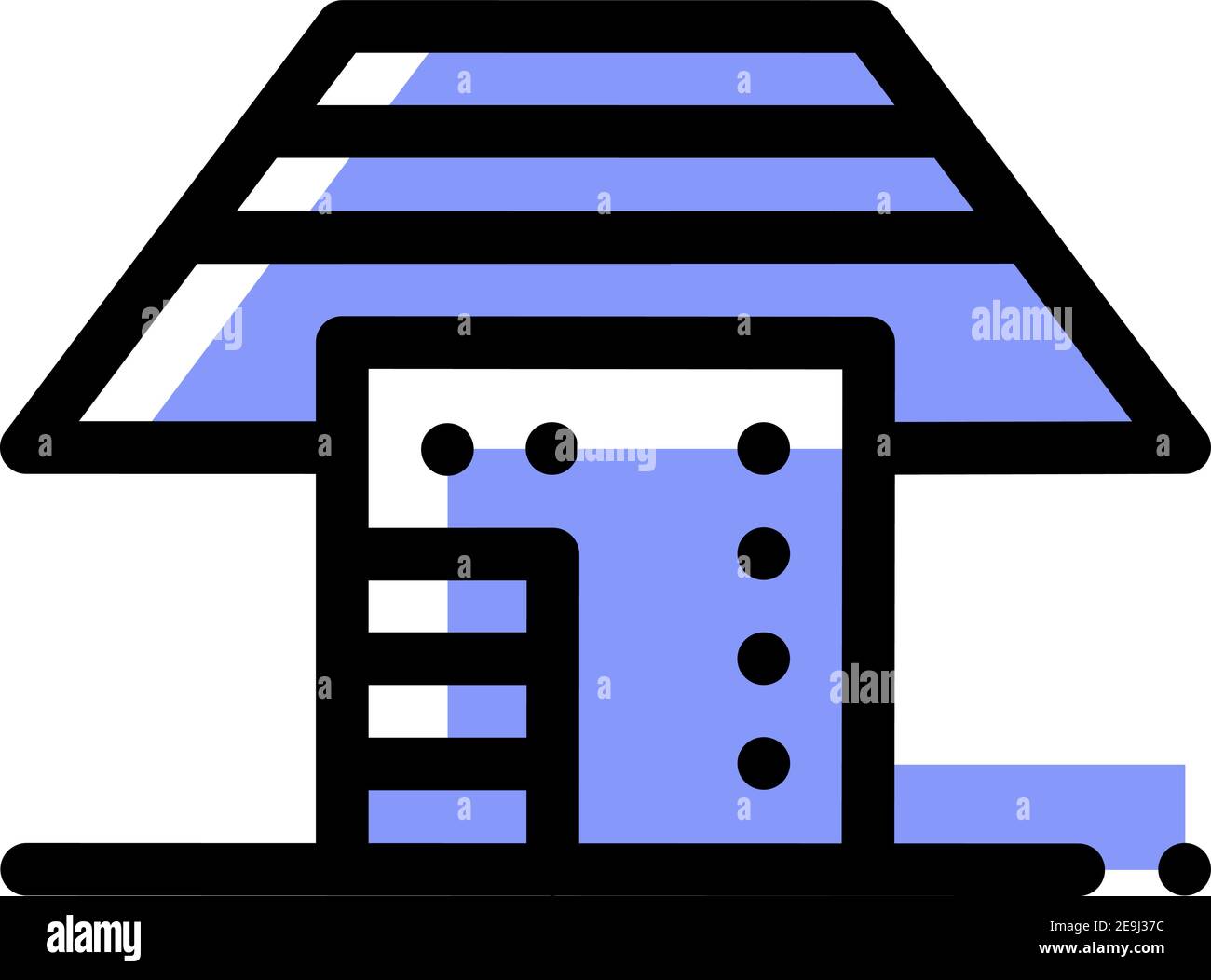 Small purple house, illustration, vector on white background Stock ...