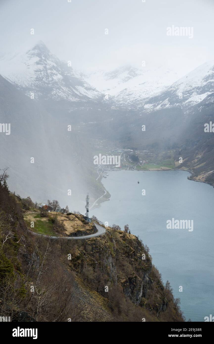 Geiranger and Geirangerfjorden, Stranda, Norway Stock Photo - Alamy