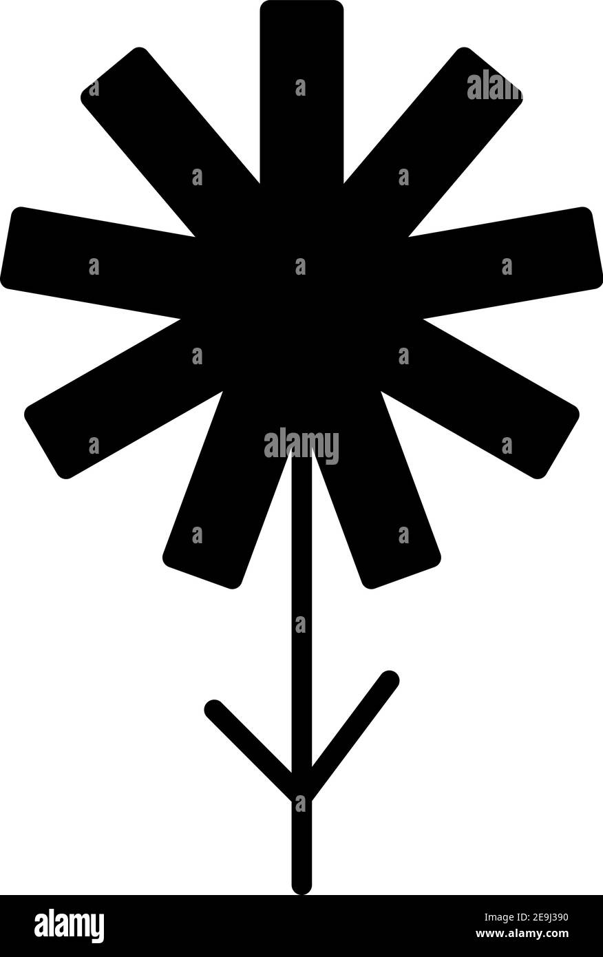 Beautiful simple black flower, illustration, vector on white background ...