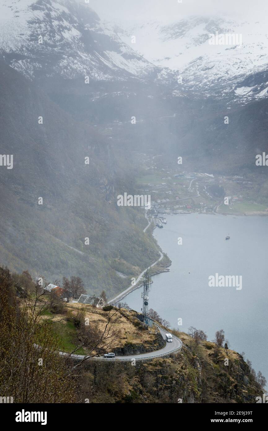 Geiranger and Geirangerfjorden, Stranda, Norway Stock Photo - Alamy