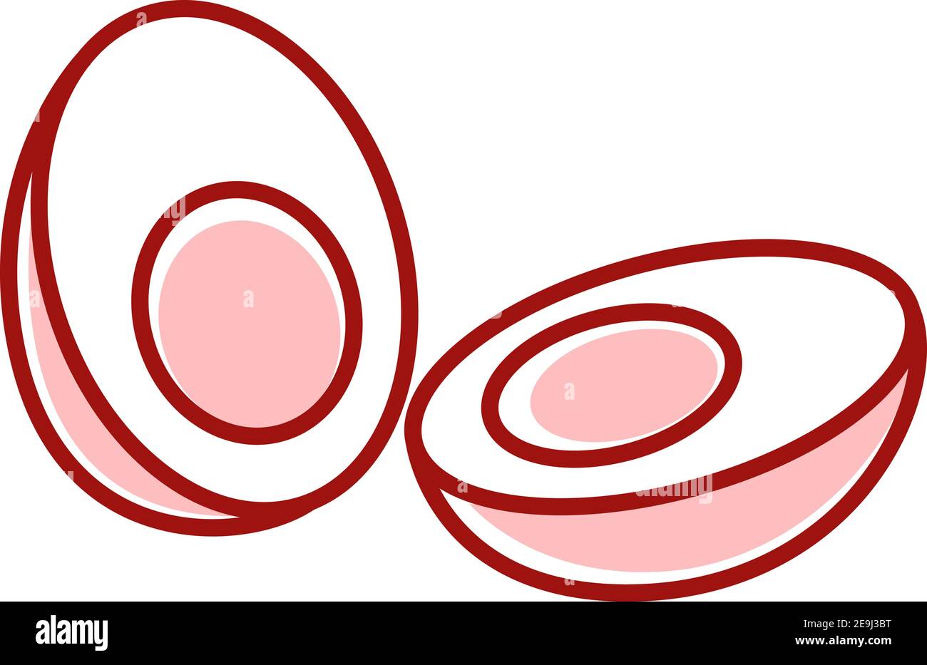 Boiled egg, illustration, vector on white background Stock Vector Image ...
