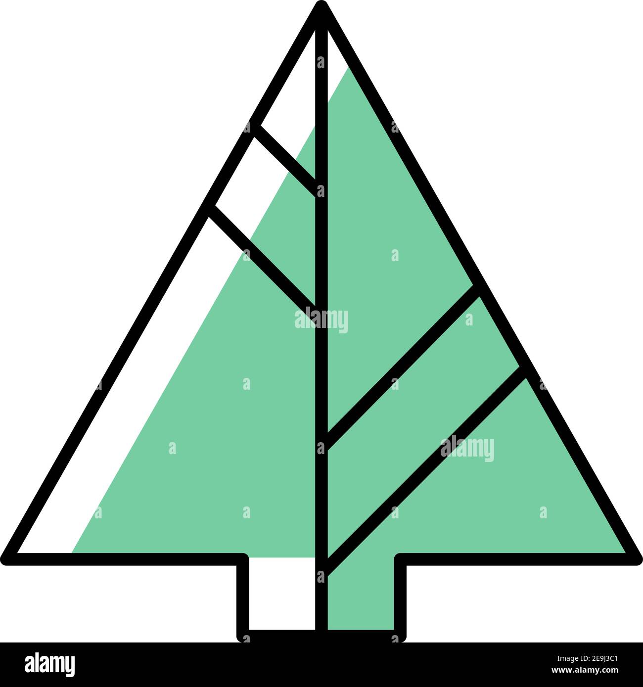 Fir branch on wood Stock Vector Images - Alamy