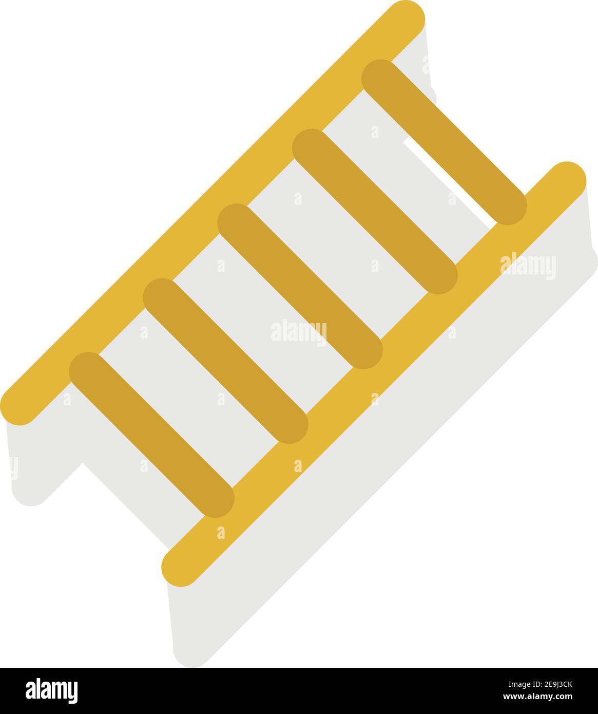 Yellow wooden ladders, illustration, vector on white background Stock ...