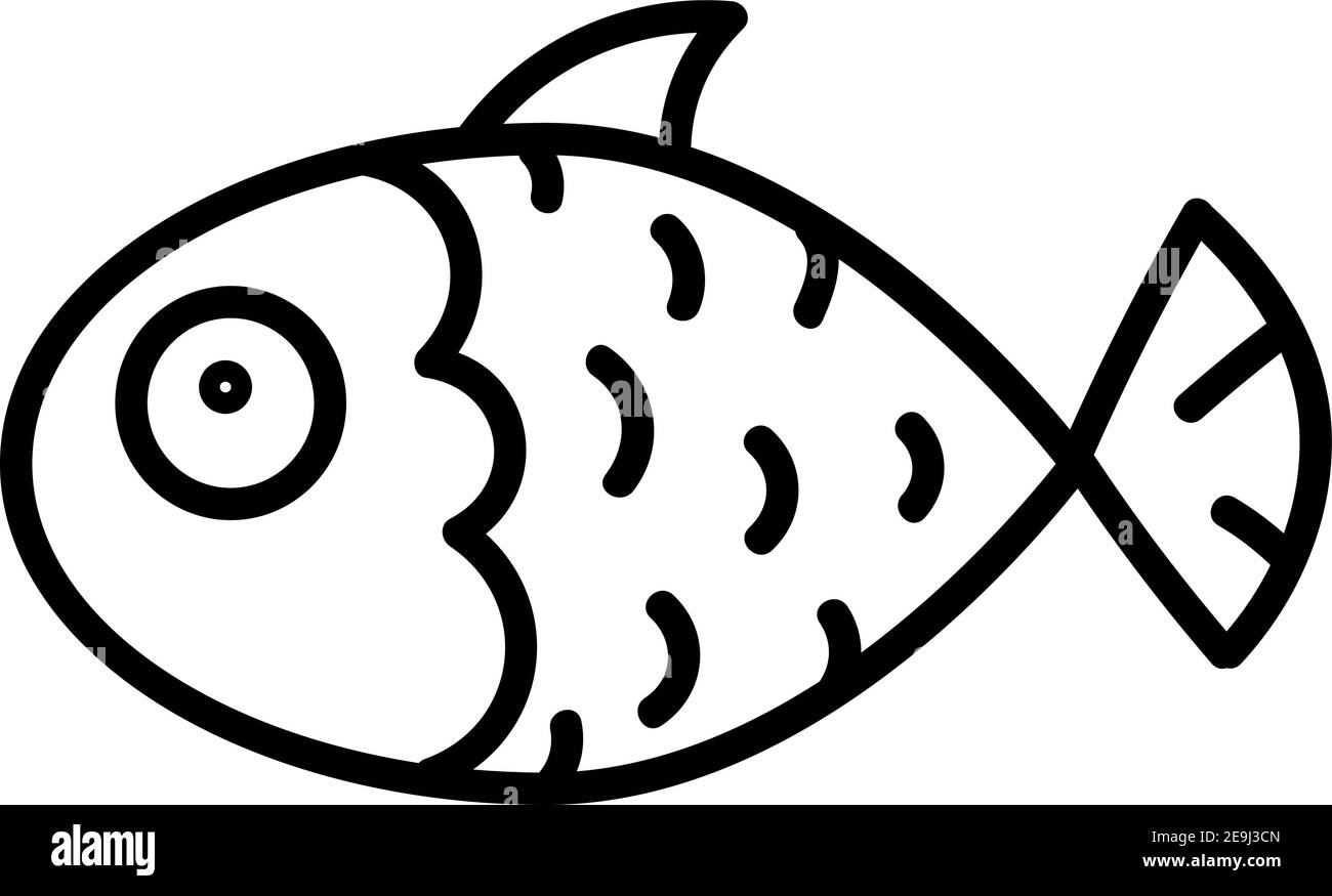 Cartoon Fish Black And White With Scales