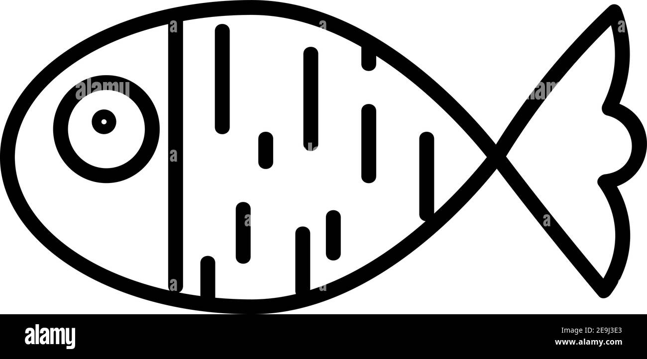 Fat white fish with black lines , illustration, vector on white ...