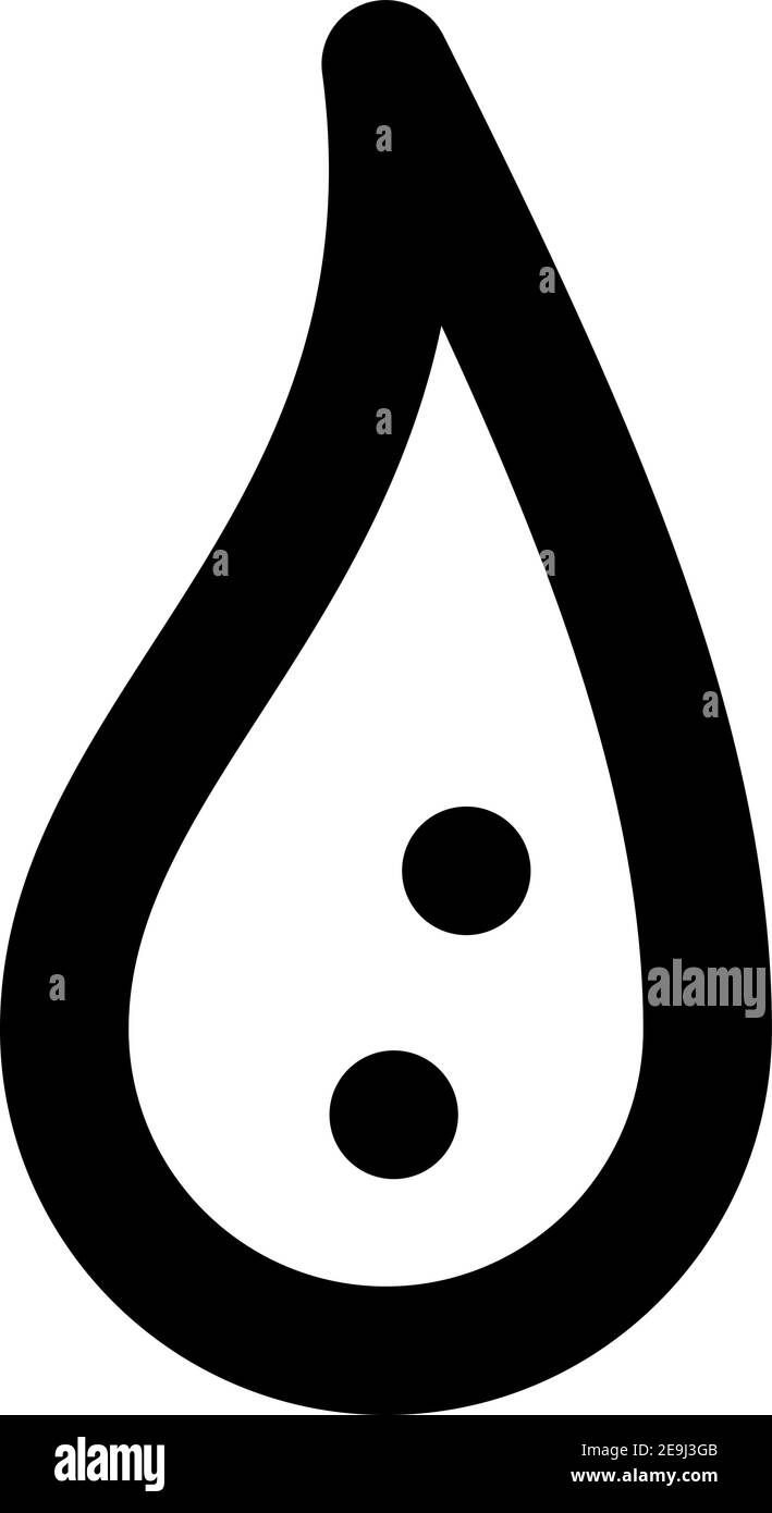 White drop outlined with black color and two little black dots in it ...