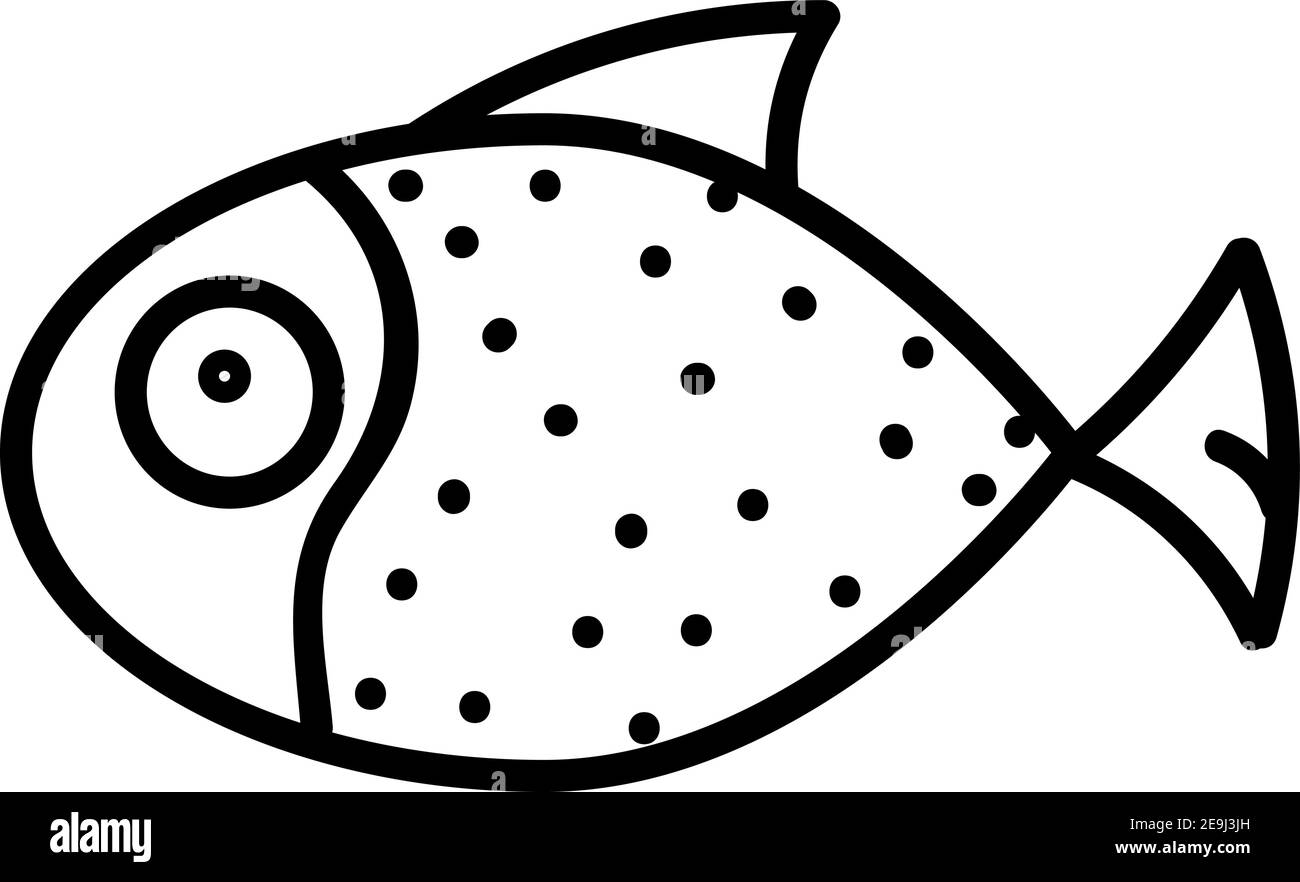 White fish with black dots, illustration, vector on white background ...
