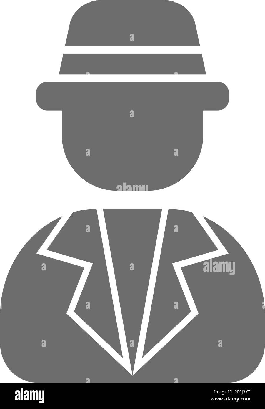 Suspicious man, illustration, vector on white background Stock Vector ...