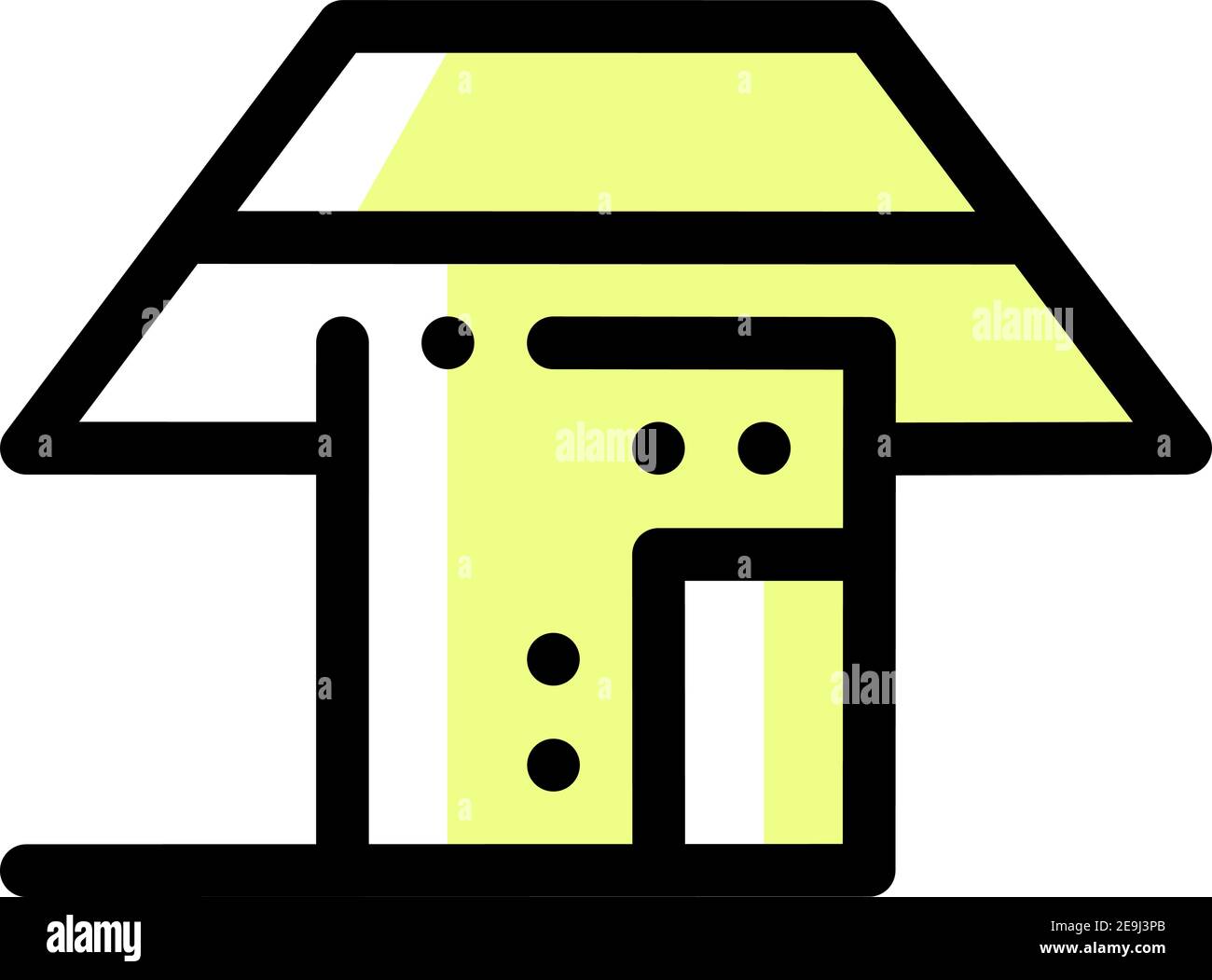 Light green colored house, illustration, vector on white background ...