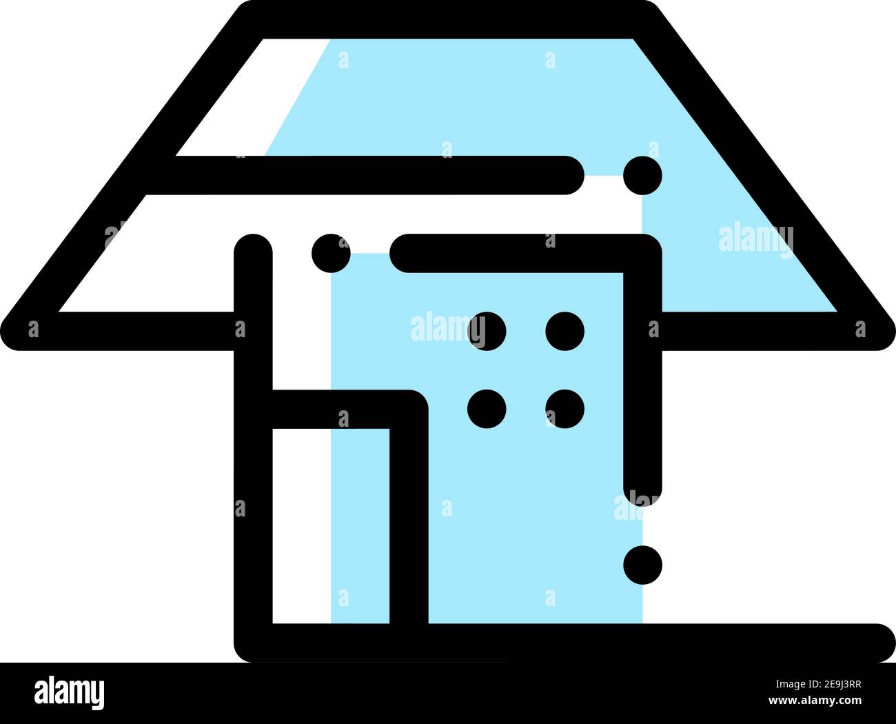 Blue house, illustration, vector on white background Stock Vector Image ...