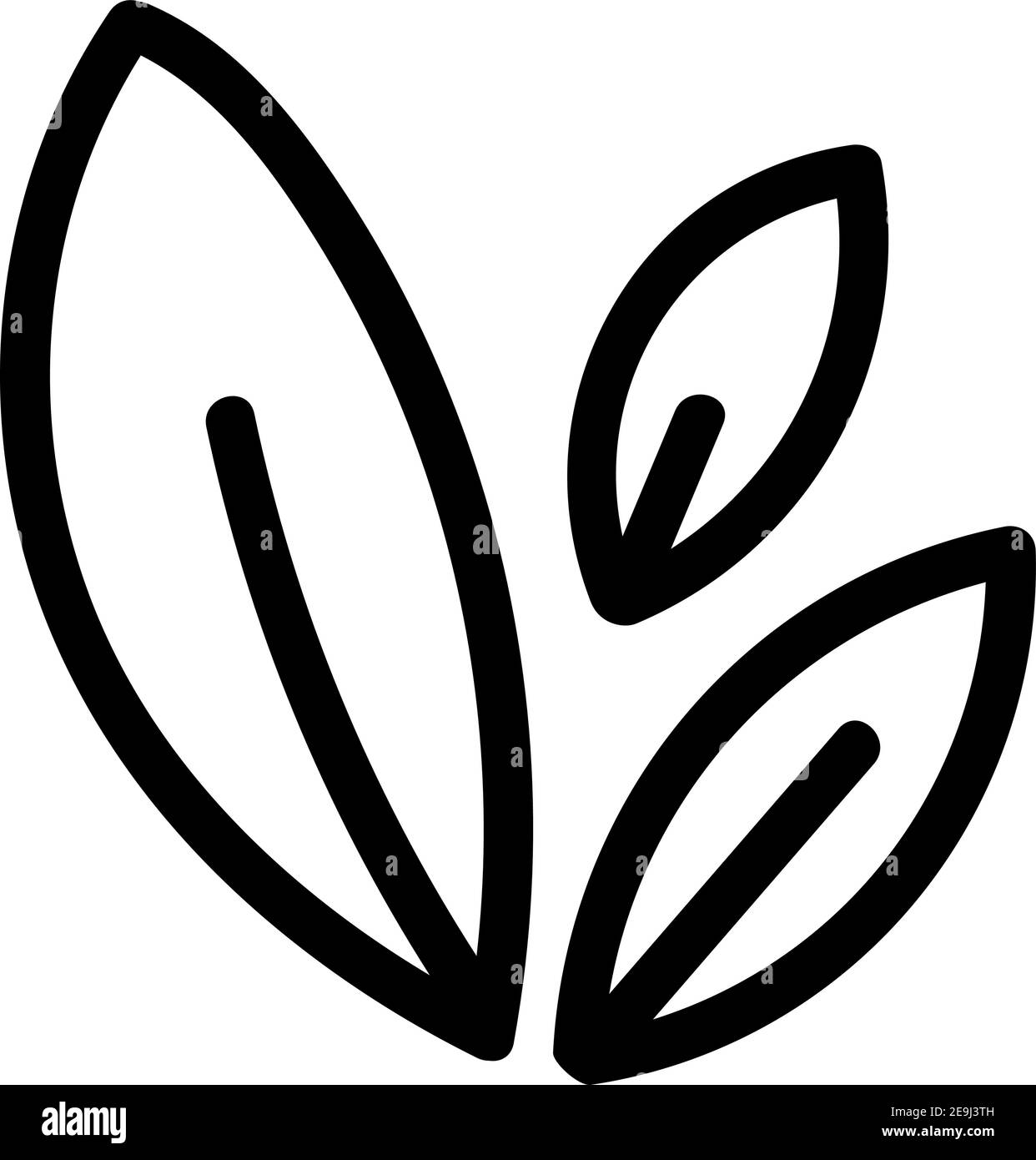 Three leaves, illustration, vector on white background Stock Vector ...