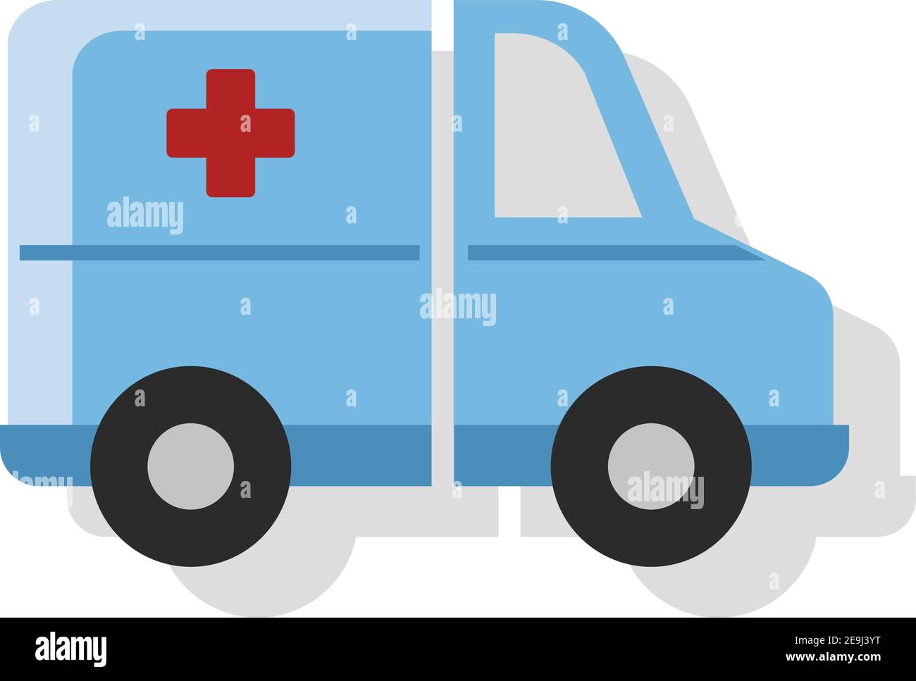 Blue Ambulance van, illustration, vector on white background Stock ...