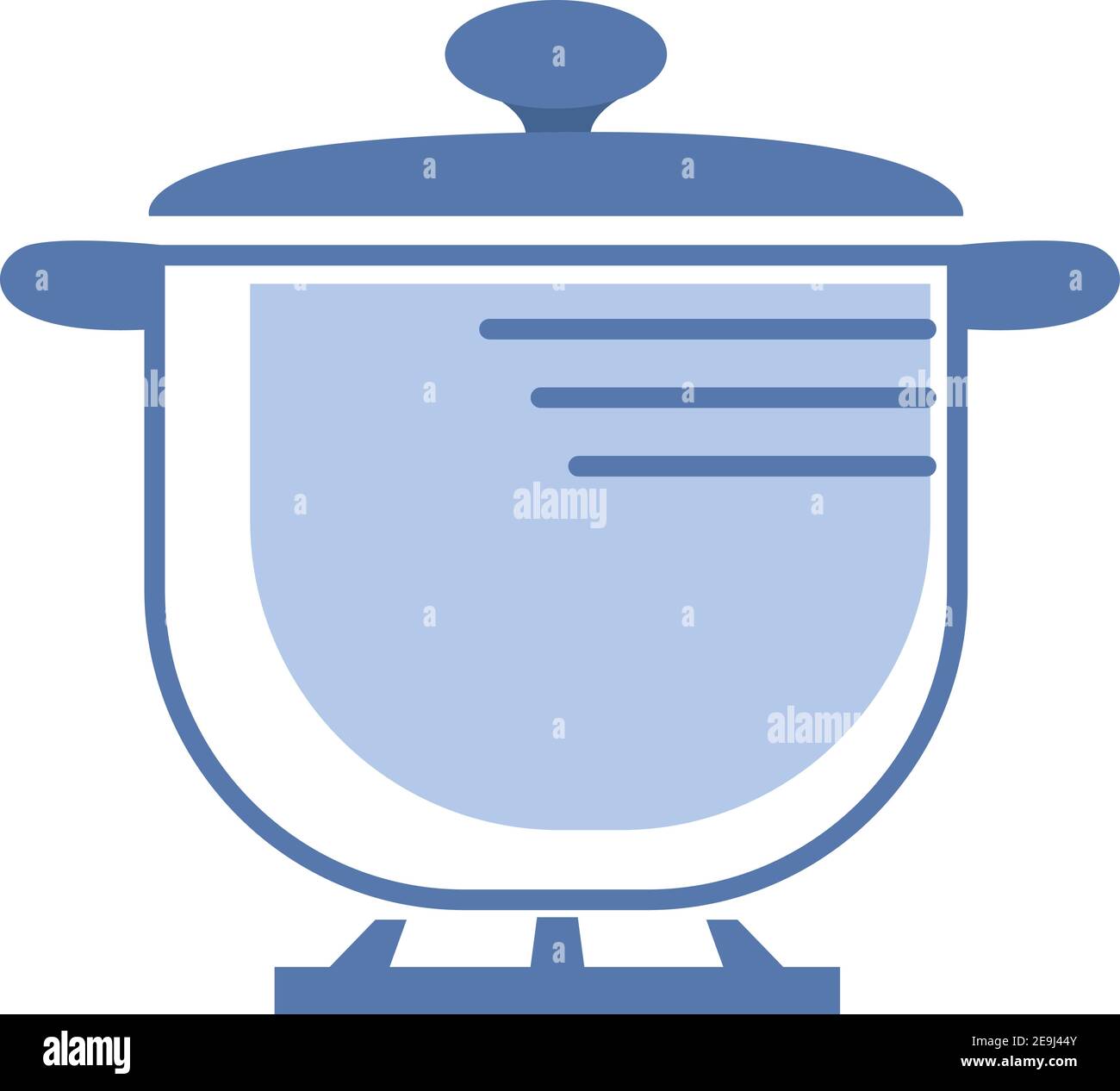 Pot with a lid on the stove, illustration, vector on white background ...