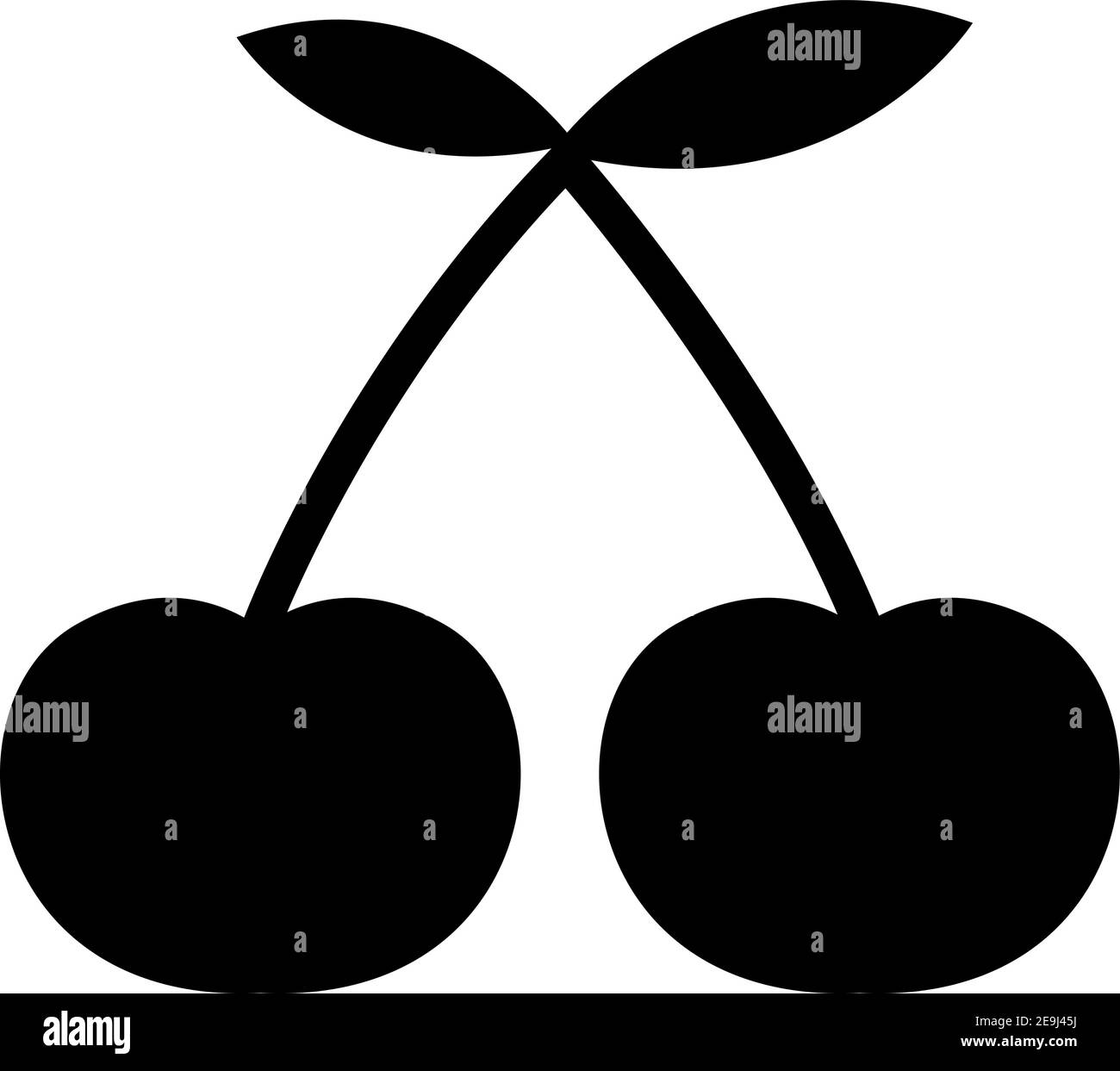 Black cherry, illustration, vector on white background Stock Vector ...