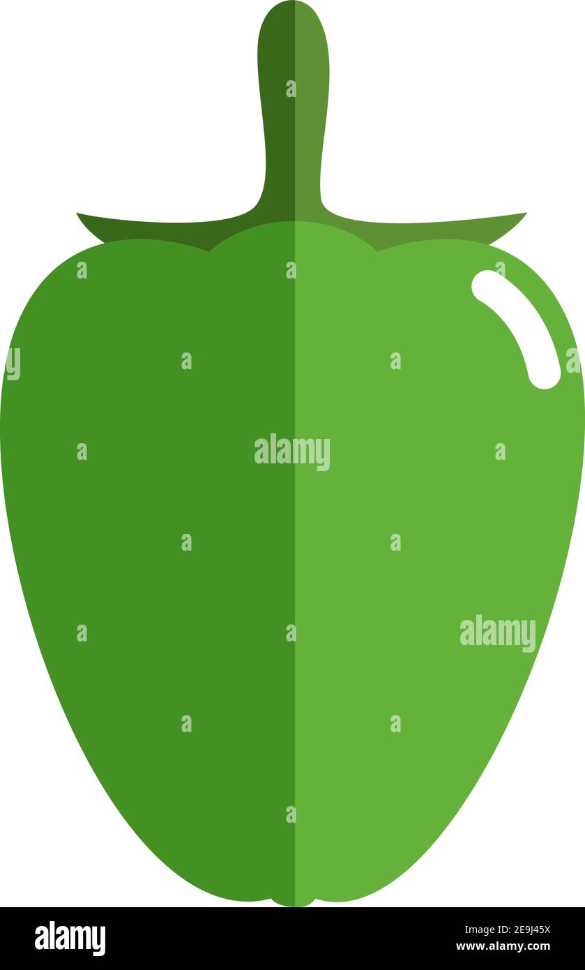 Green pepper, illustration, vector on white background Stock Vector ...