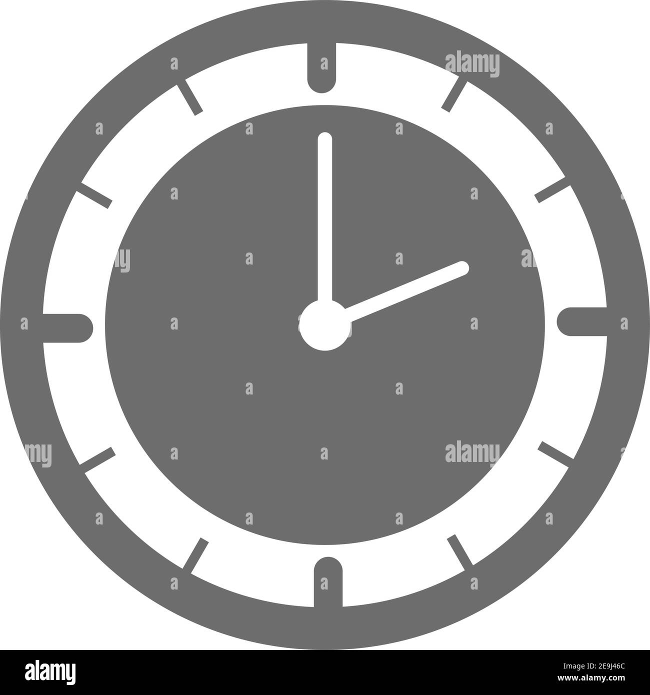 Silver clock, illustration, vector on white background Stock Vector ...