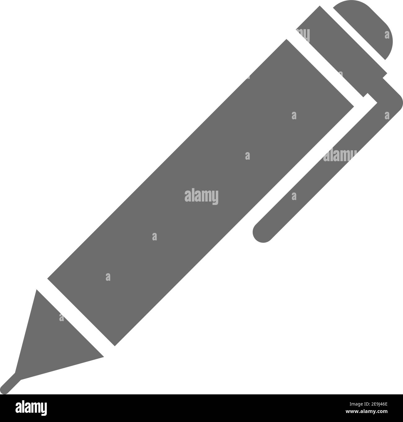 Silver pen, illustration, vector on white background Stock Vector Image ...