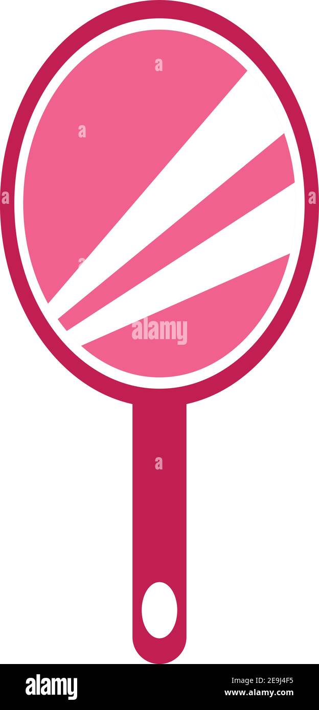 Pink hand mirror, illustration, vector on white background Stock Vector ...
