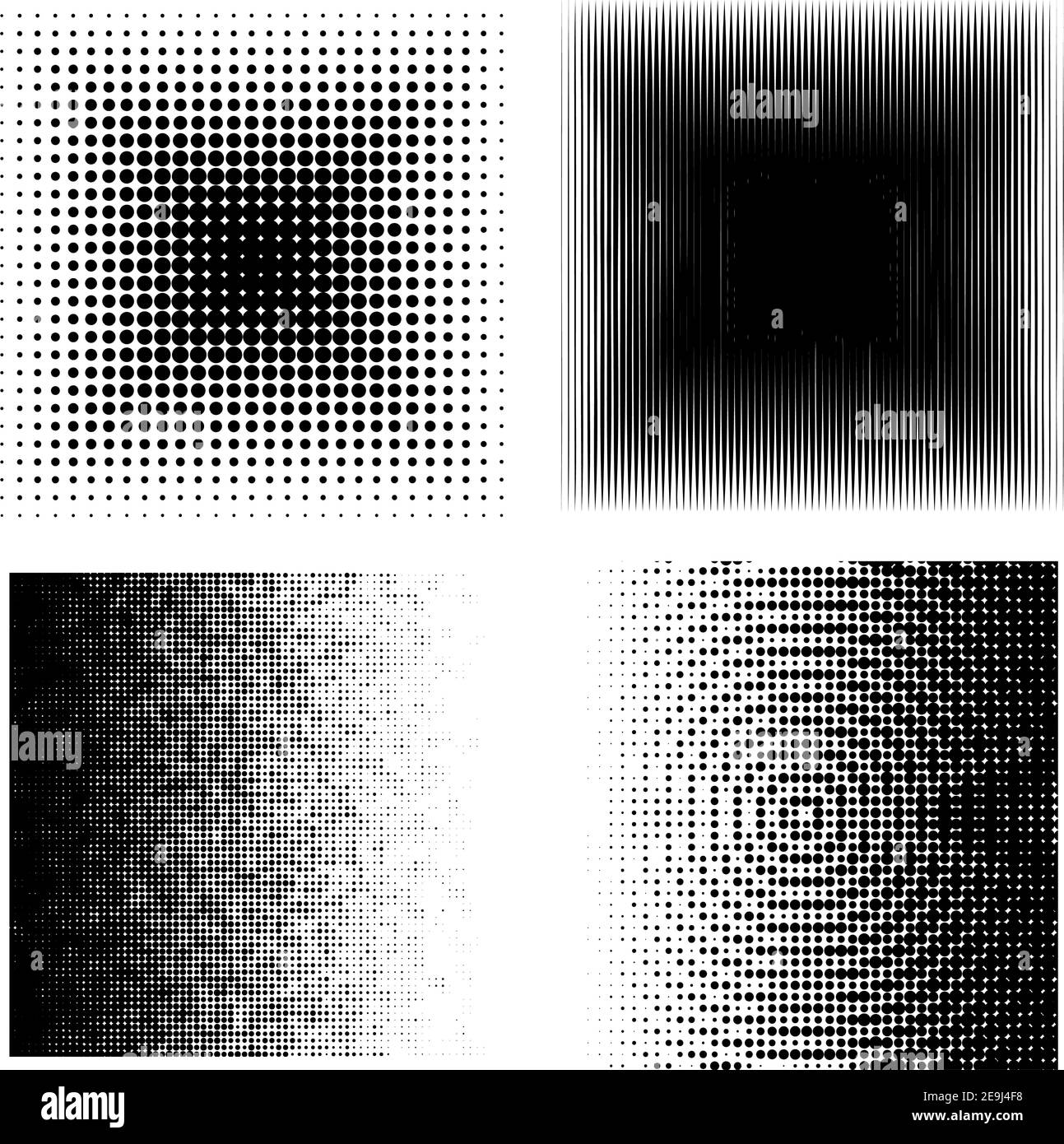 Vector collection of ink monochrome halftone squares shapes Stock ...
