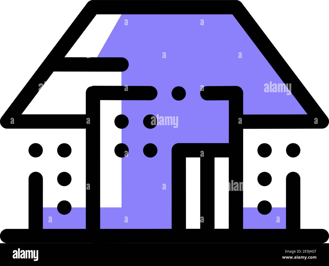 Purple house, illustration, vector on white background Stock Vector ...