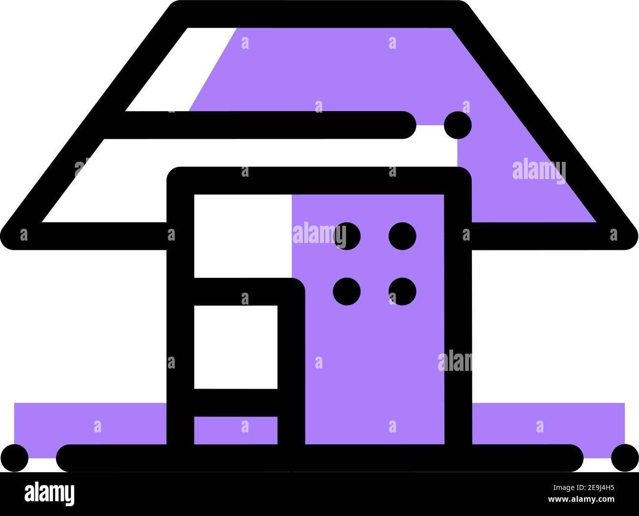 Violet house, illustration, vector on white background Stock Vector ...