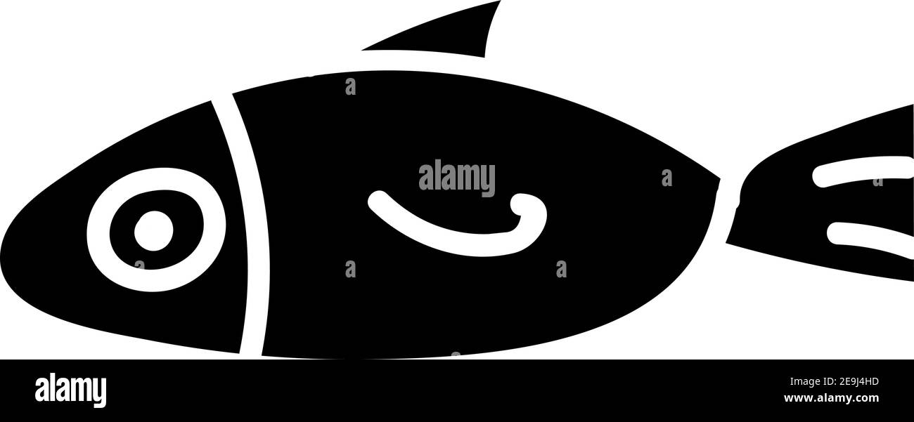 Black fish minimal, illustration, vector on white background Stock ...