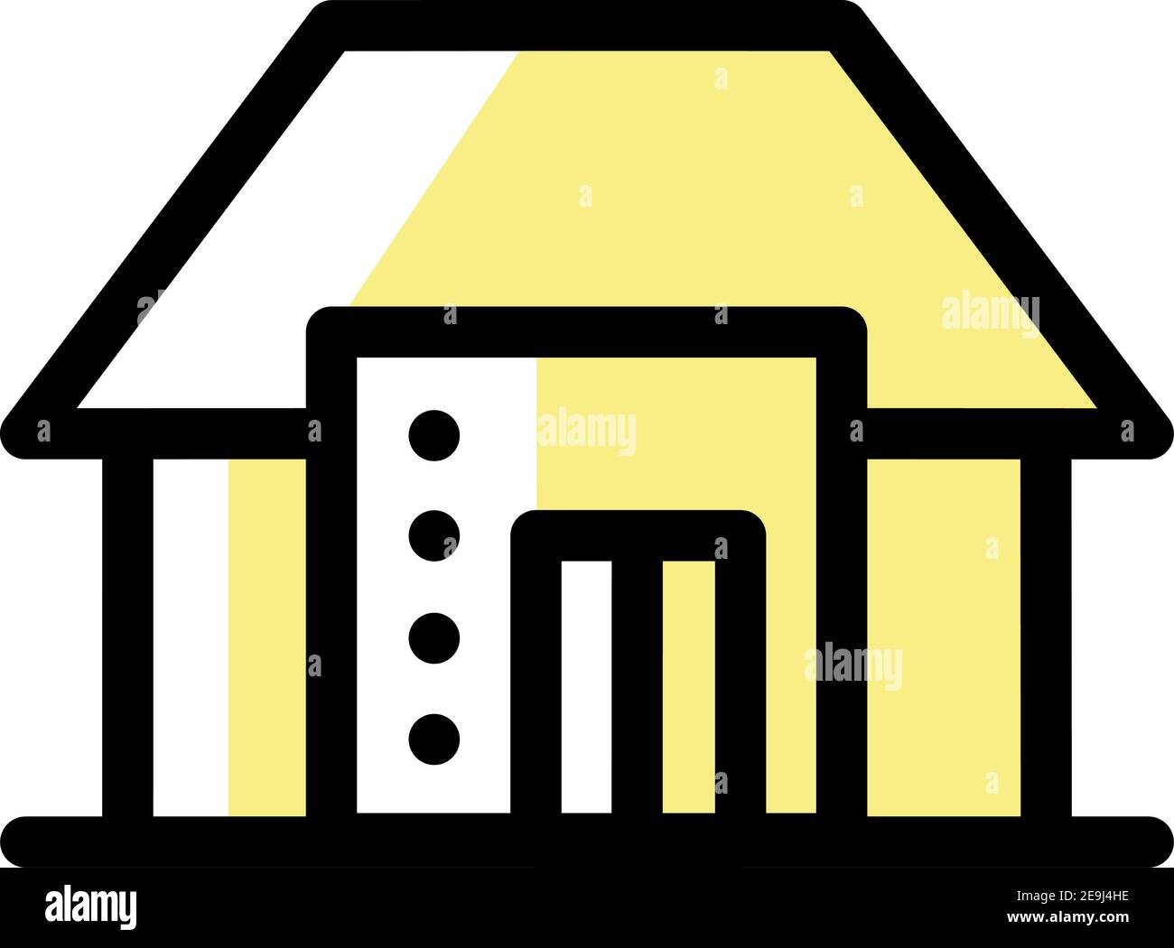 Yellow house, illustration, vector on white background Stock Vector ...
