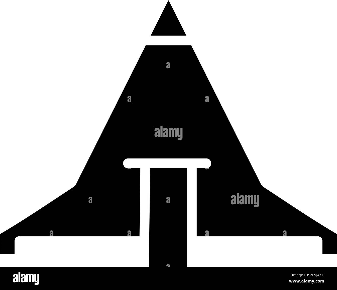 Black triangle rocket, illustration, vector on white background Stock ...