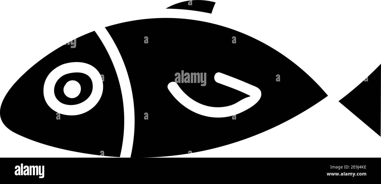 Simple black fish, illustration, vector on white background Stock ...