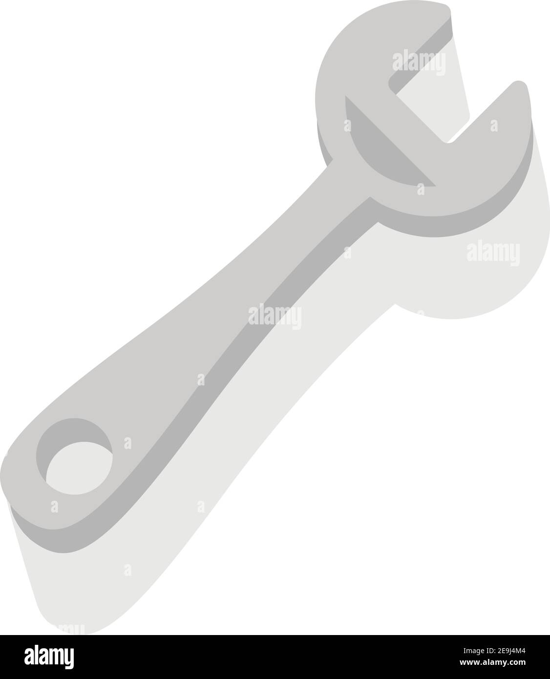 Grey wrench, illustration, vector on white background Stock Vector ...