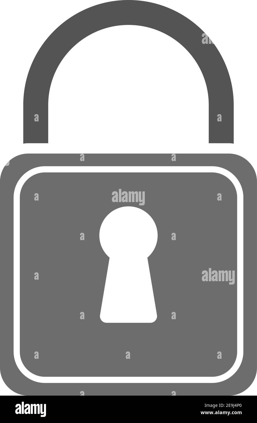 Silver lock, illustration, vector on white background Stock Vector ...