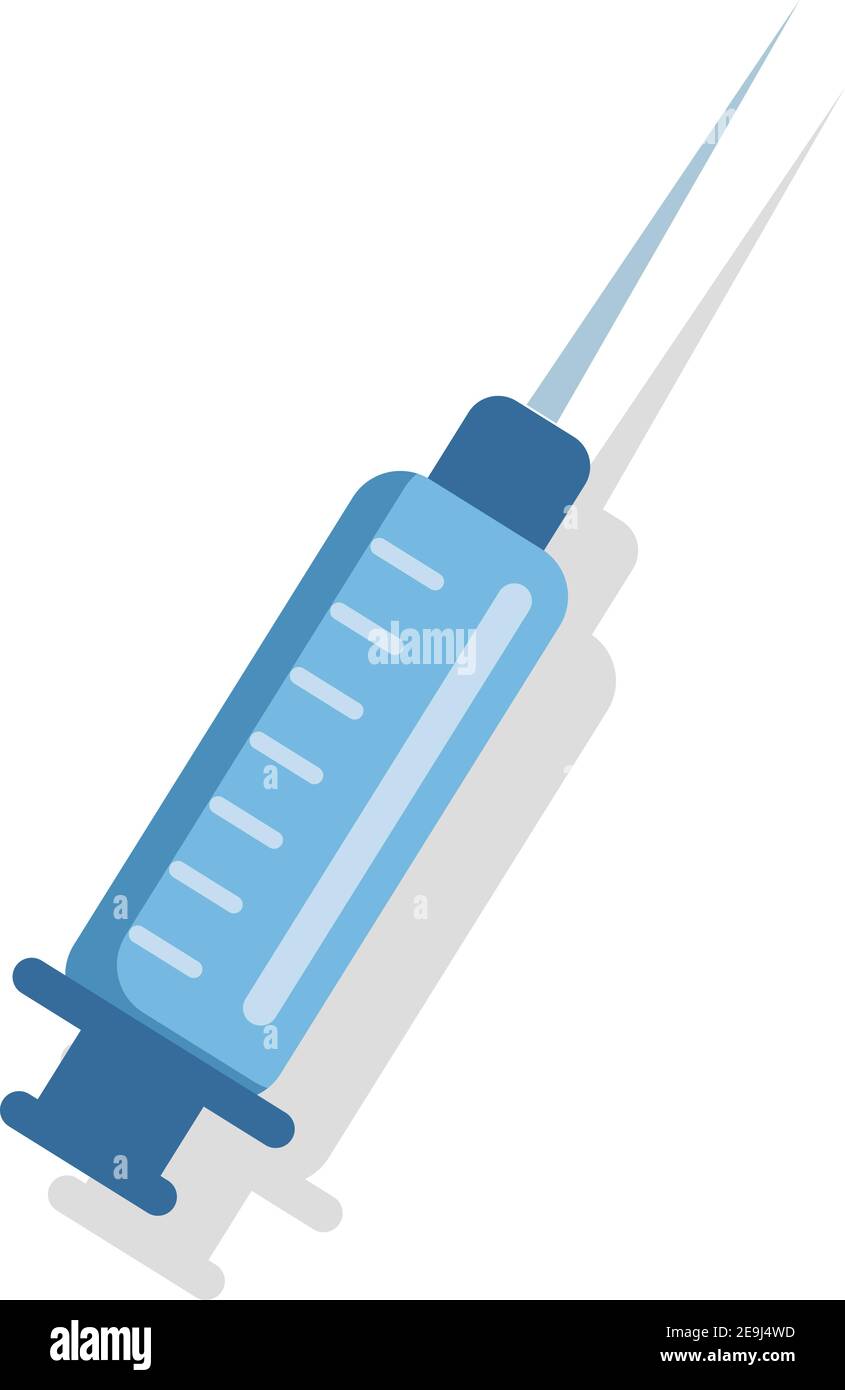 Plastic syringe on blue background Stock Vector Images - Alamy
