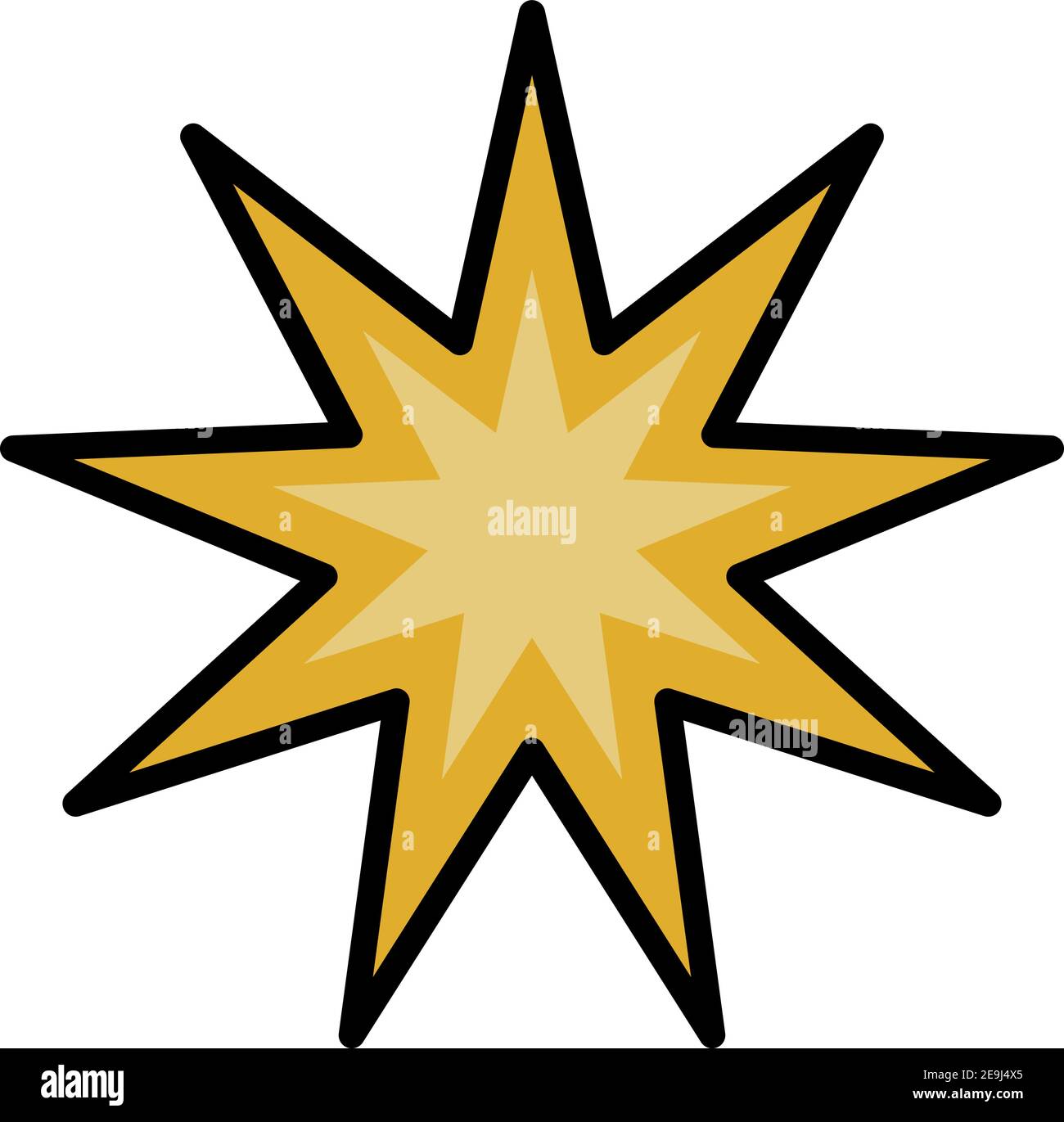 Unusual golden star, illustration, vector on white background Stock ...