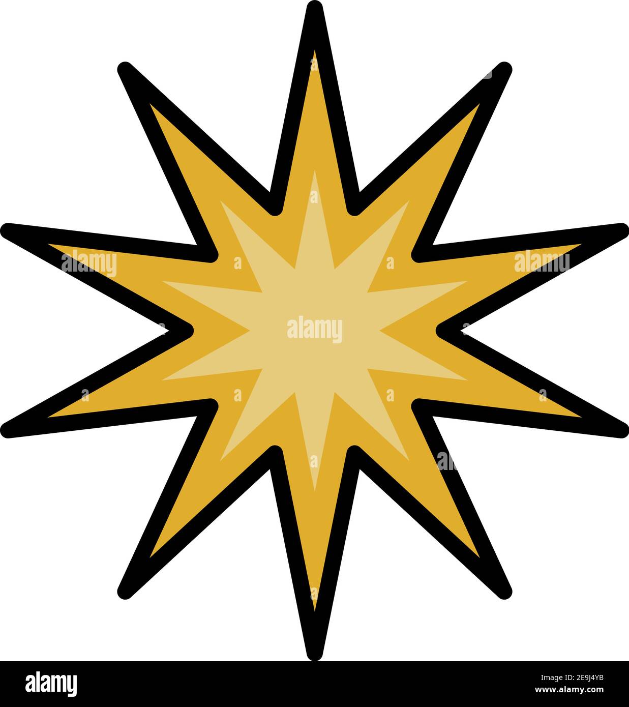 Glowing golden star, illustration, vector on white background Stock ...