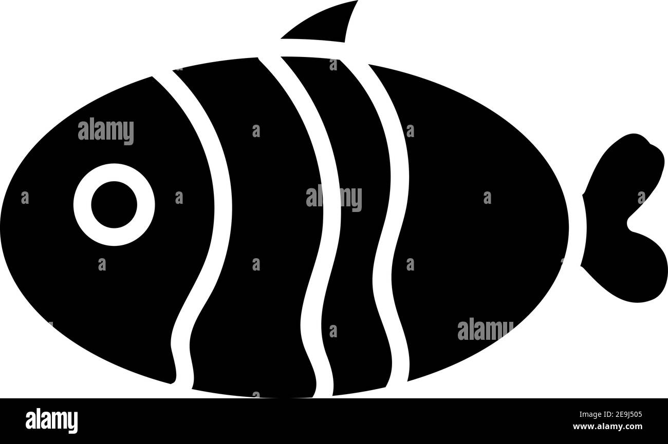 Round shape fish with lines, illustration, vector on white background ...