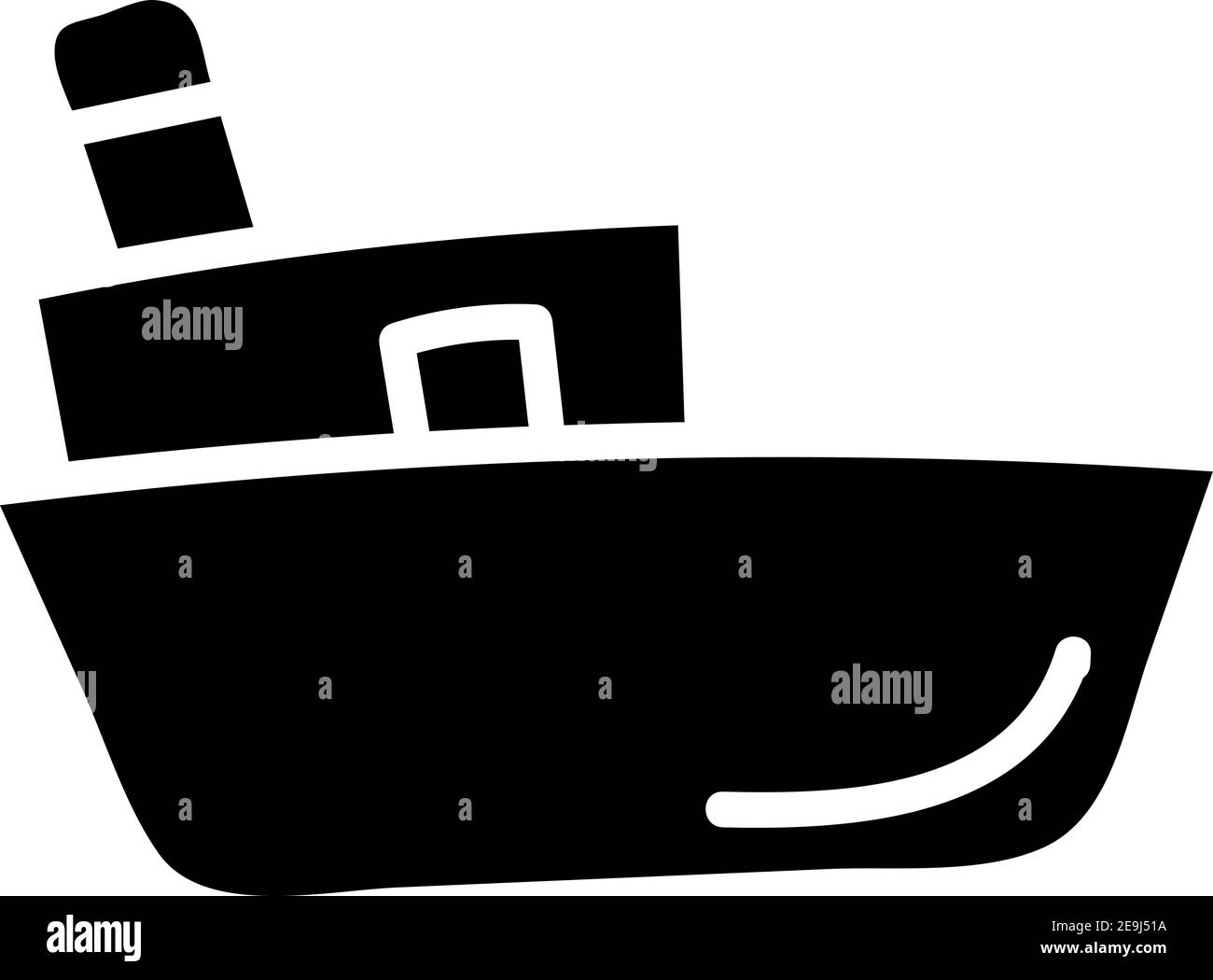 Minimalistic black boat, illustration, vector on white background Stock ...