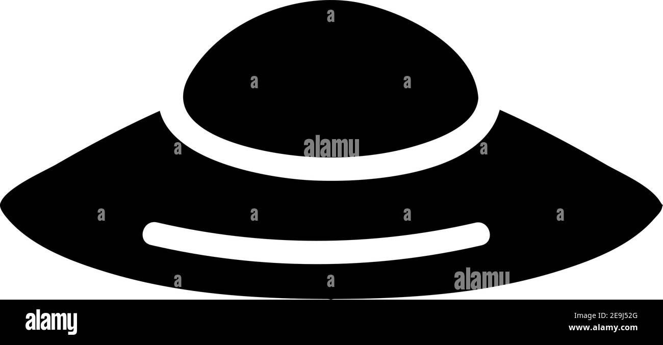 Black UFO, illustration, vector on white background Stock Vector Image ...