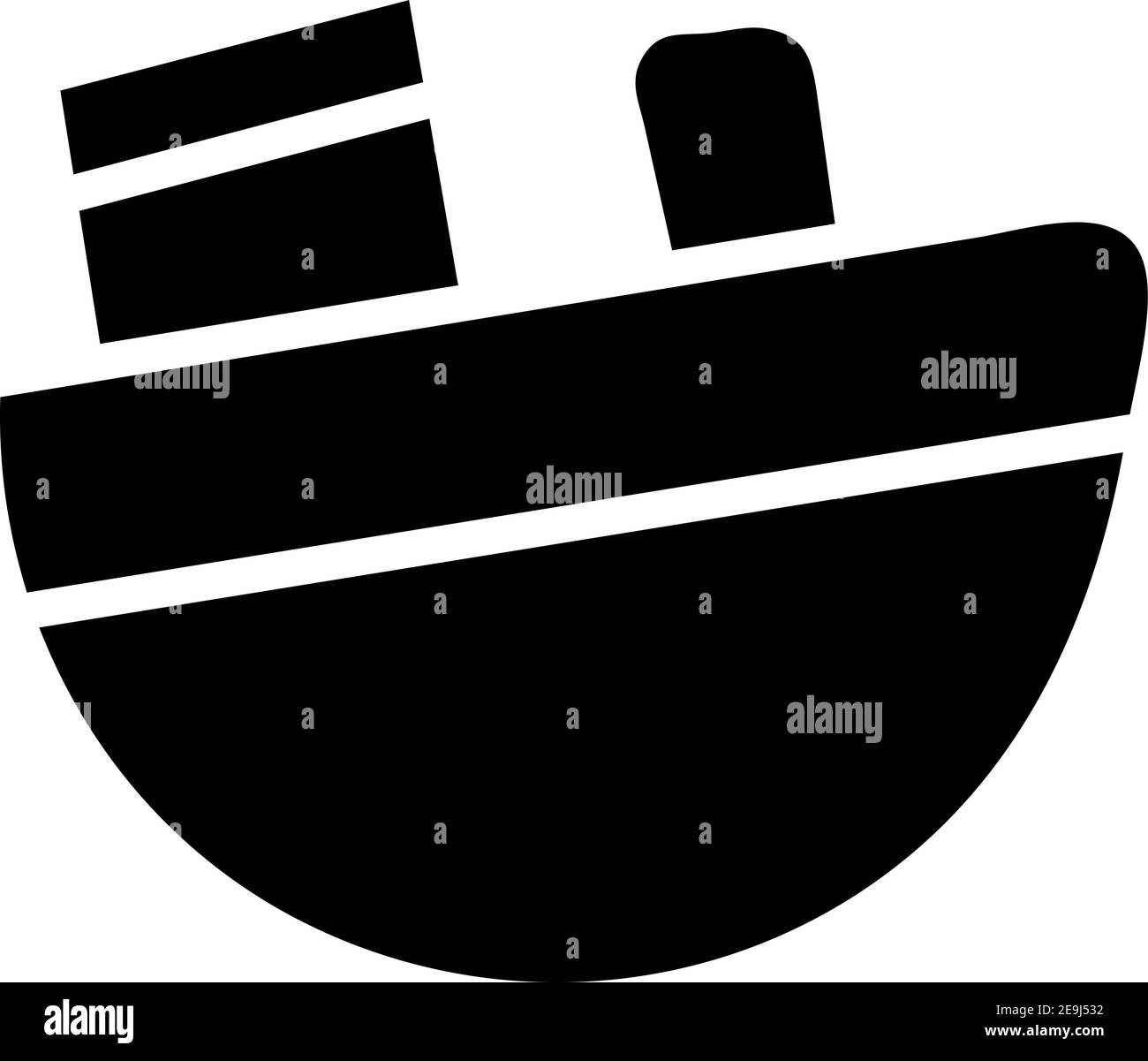 Minimal black ship, illustration, vector on white background Stock ...