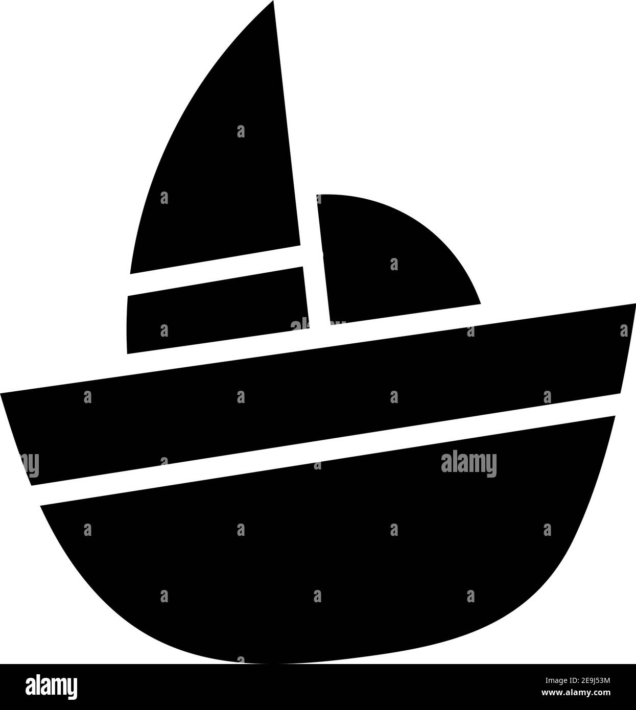 Minimal black ship, illustration, vector on white background Stock ...